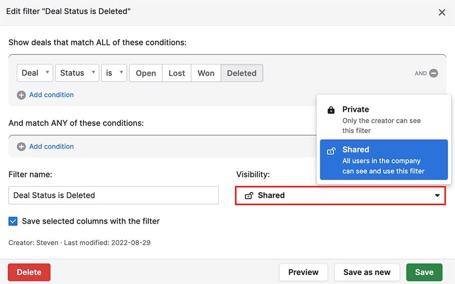 How Can I Set Default Columns For All My Users In The List View Knowledge Base Pipedrive 9098